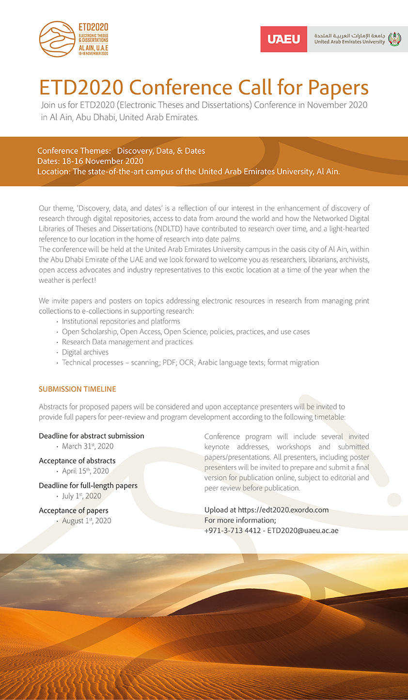 ETD2020 Conference Call for Papers